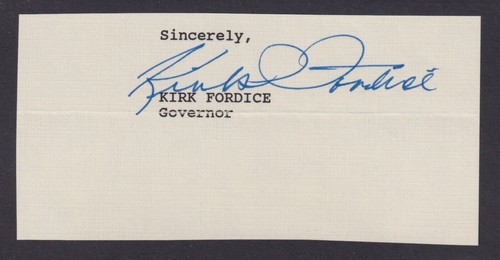 Kirk Fordice (1934-2004), Mississippi Governor, clipped signature from ...