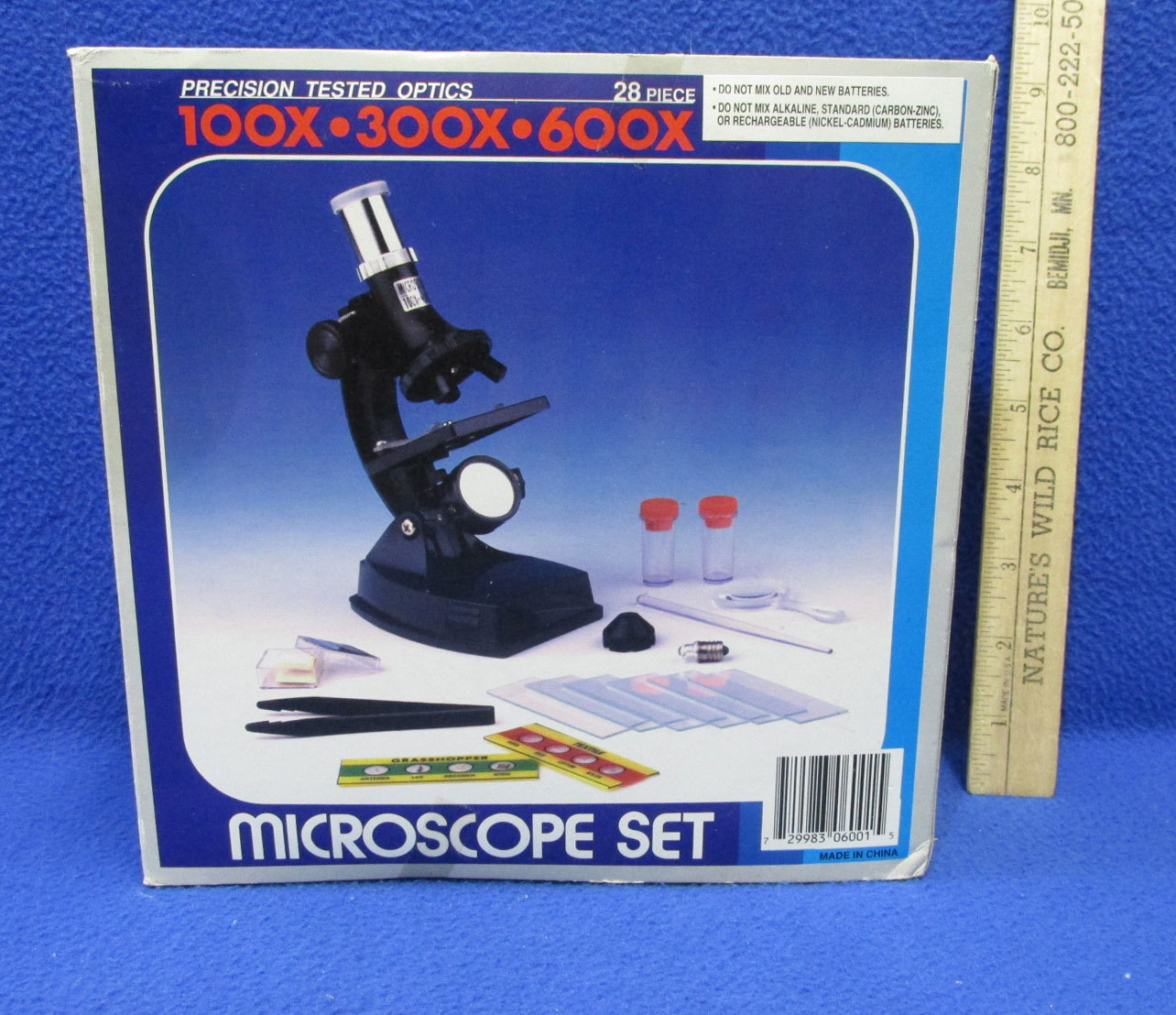 Kids Microscope Set 100X 300X 600X Magnification 26 Pieces Needs 2 AA ...