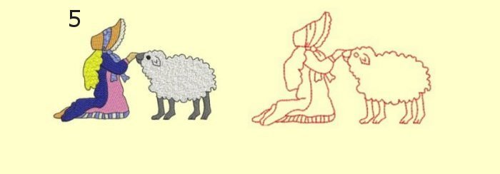 Nursery Rhymes Machine Embroidery Redwork-20 Designs-CD-Floppy- or USB ...