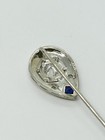 Antique Art Deco Diamond & Sapphire Stick Pin 14k White Gold Filigree ...
