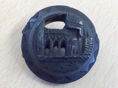 ANTIQUE IRISH BOG OAK ABBEY BROOCH PIN 1890 | eBay UK