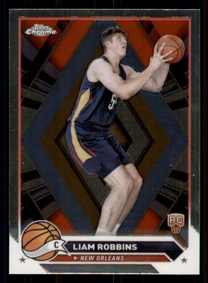 Liam Robbins Rookie Card 2023-24 Topps Chrome #174 New Orleans Pelicans ...