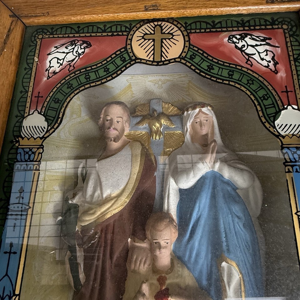 Antique Catholic Last Rites Viaticum Shadow Box With Door and Bottle | eBay