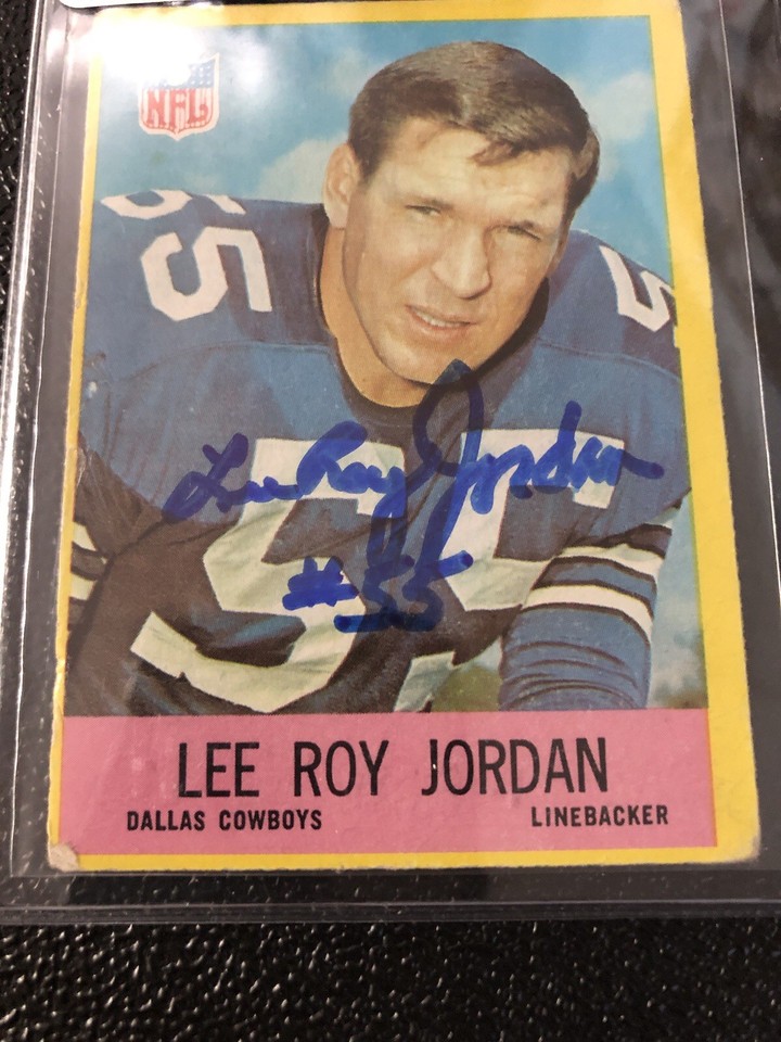 Lee Roy Jordan Beckett BAS Vintage Signed 1967 Philadelphia Gum Rookie ...