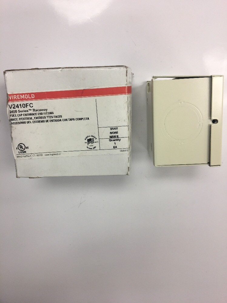 WIREMOLD V2410FC FULL CAP ENTRANCE END FITTING 2400 SERIES IVORY *FREE ...