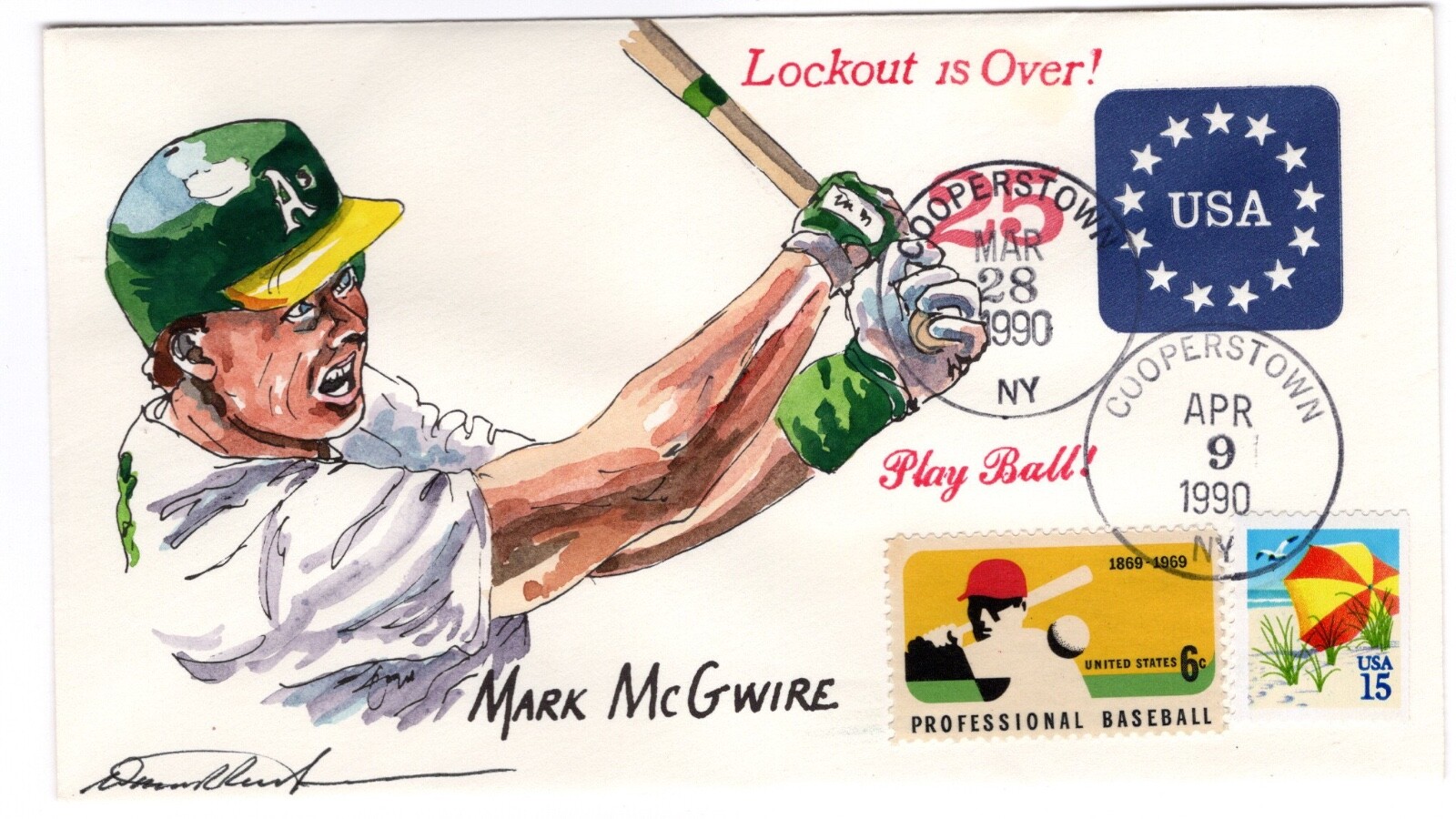 Baseball Mark McGuire Oakland A's 1990 Lockout Ends Hand Painted Wild ...