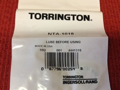 Torrington - Part #NTA-1018 - Thrust Bearing - NEW | eBay