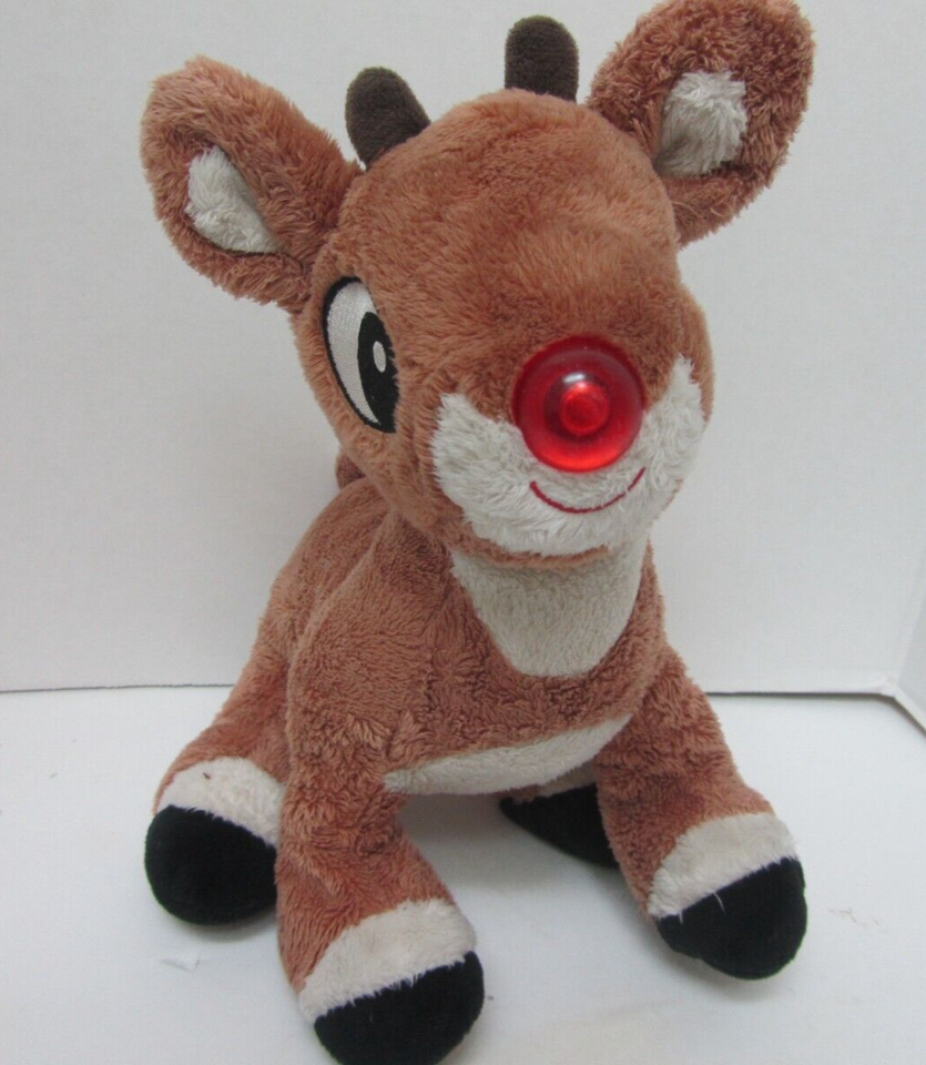 RUDOLPH THE RED NOSED REINDEER Plush Musical Sound Light Up SEE VIDEO ...