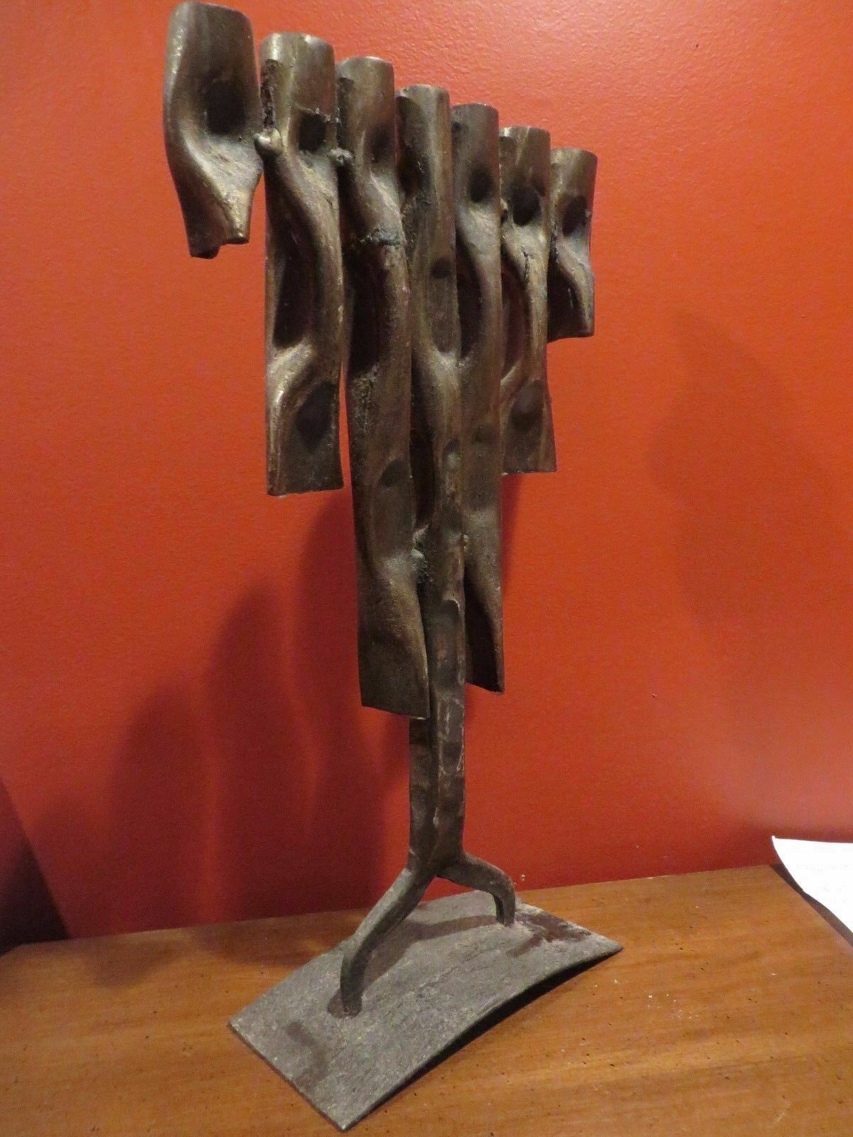 Arts & Craft Wrought Cast Iron Hanukkah Lamp Menorah European 18" Seven ...