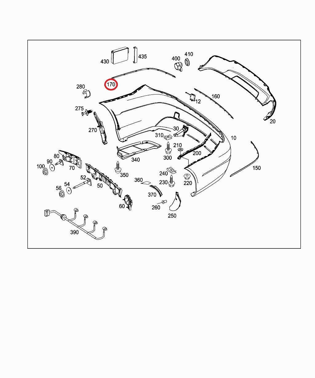 NEW GENUINE MERCEDES BENZ C CLASS W204 REAR BUMPER MOLDING RIGHT O/S ...