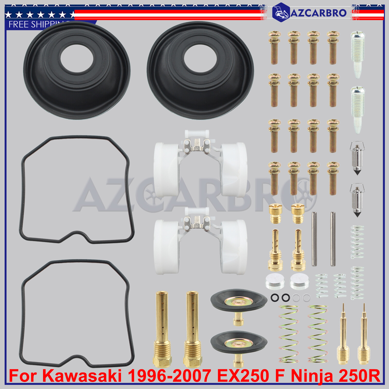 2 Set For KAWASAKI 2008-2012 Ninja 250R EX250J New Carburetor Repair ...