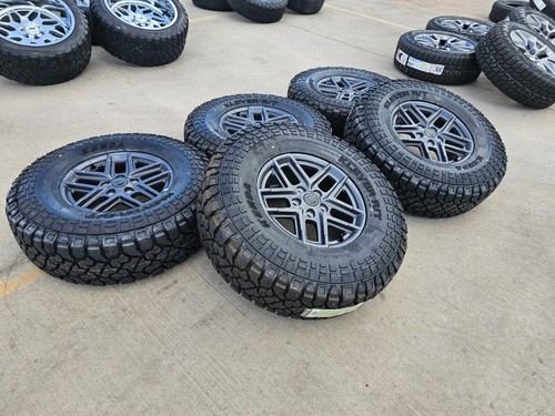 17" Jeep Wrangler Rubicon OEM wheels rims 51649 Gladiator tires NEW 35 ...