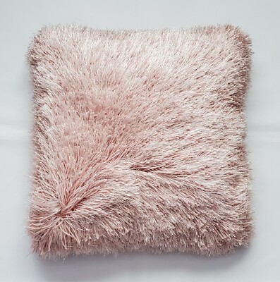 Mina Victory Yarn Shimmer Shag Throw Pillow 17"×17" Rose, New w/ Tag ...