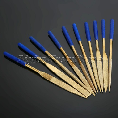 10Pcs 5x180mm Titanium Diamond Coated Needle File Set Filing Jewelry ...