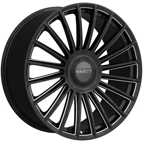 Ravetti M17 22x9 5x4.5"/5x5" +40mm Black/Milled Wheel Rim 22" Inch | eBay