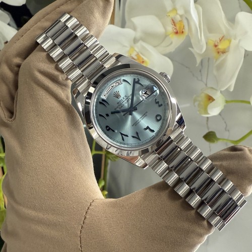 Rolex Day-Date 40 228206 Platinum "Middle Eastern" Edition Blue Dial ...