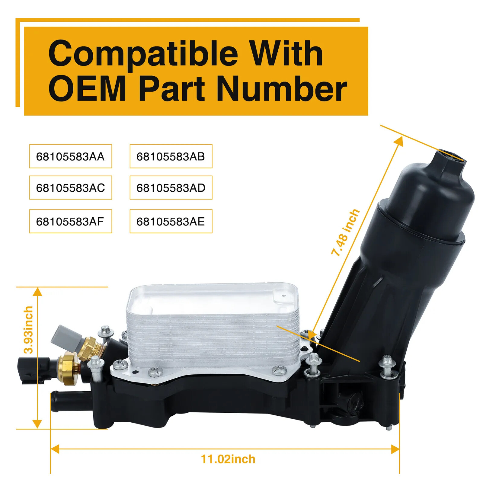 Upgrade Aluminum Engine Oil Cooler For 2014-2017 Dodge /Jeep Chrysler ...