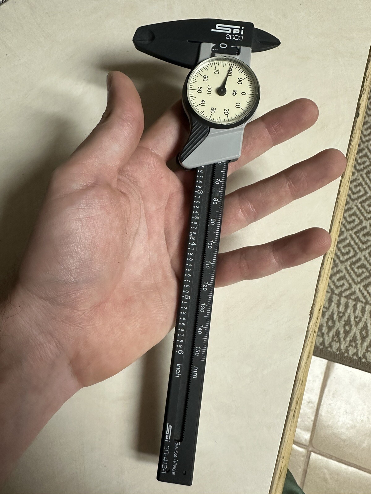 SPI 30-412-1 Super Polymid Inch Dial Caliper 2000 0" - 6" Range Swiss ...