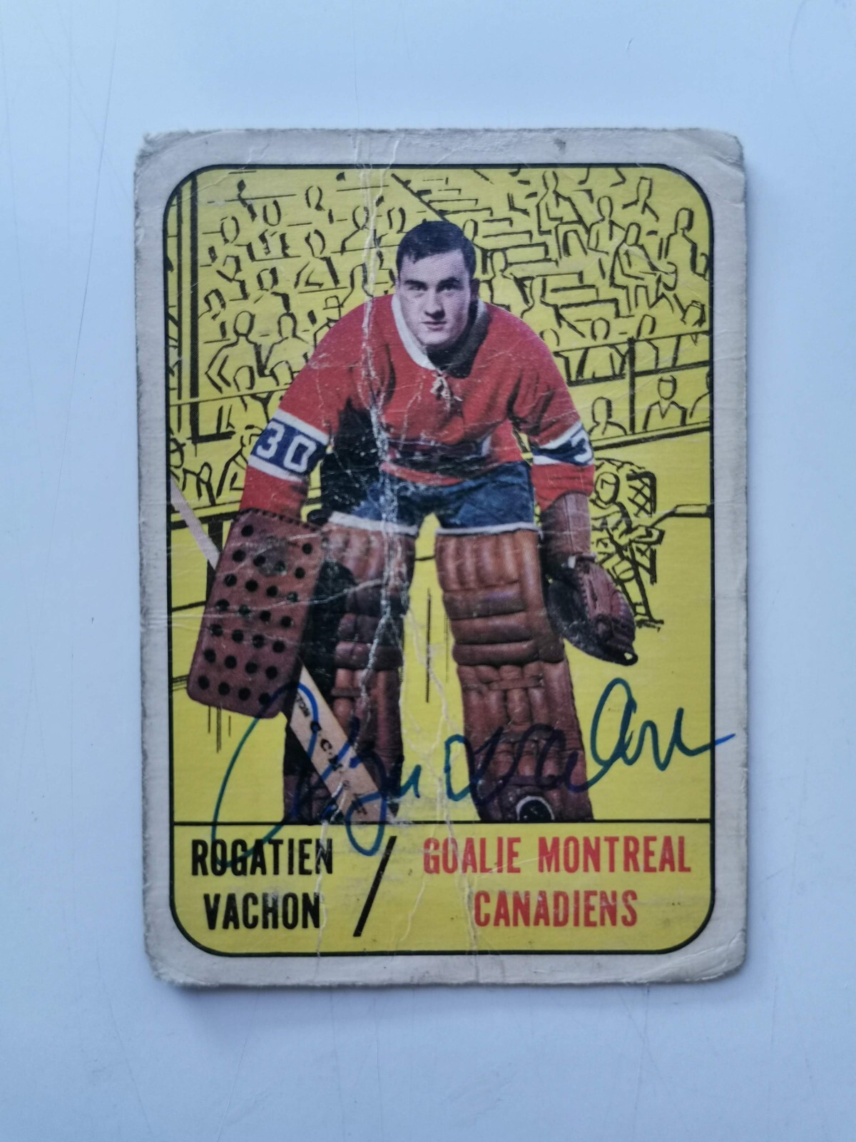 ROGIE ROGATIEN VACHON SIGNED ROOKIE CARD 67-68 OPC #75 SIGNED WITH COA ...