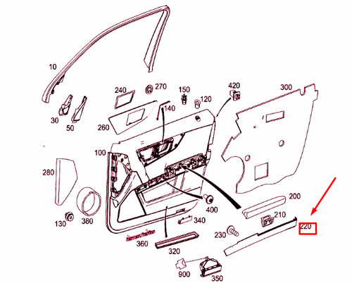 NEW MERCEDES-BENZ GLK X204 FRONT RIGHT DOOR MOULDING A2047208080 OEM NO ...