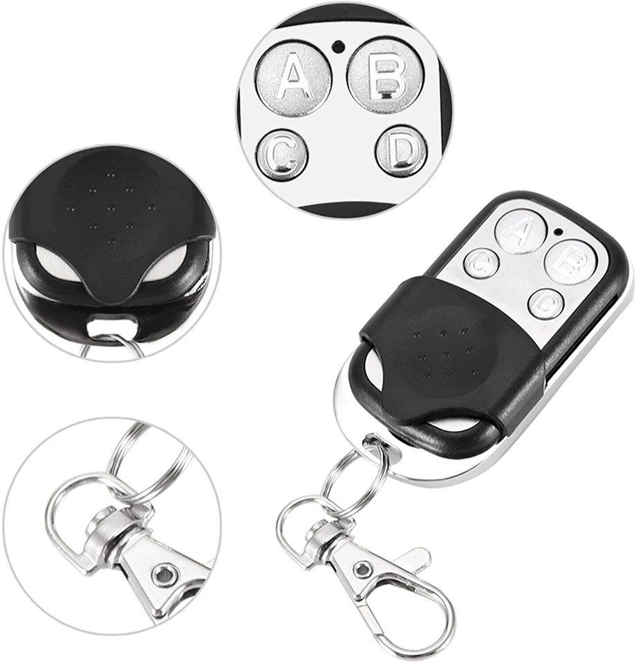 4x Universal Electric Cloning Remote Control Key Fob 433MHz For Gate ...