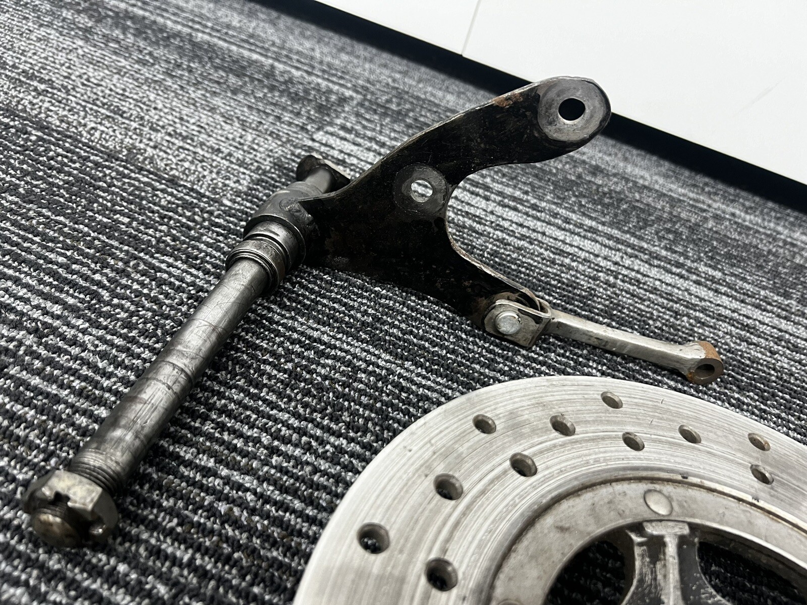 Vintage Harley Custom Springer Front Brake Rotor And Caliper Mount ...