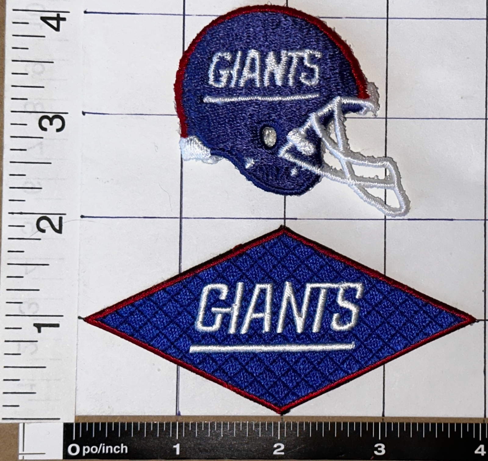 2 VINTAGE NEW YORK GIANTS HELMET 1 NFL TRIANGULAR GIANTS PATCH | eBay