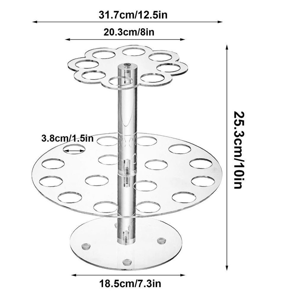 Easy to Use Double-layer Cone Storage Rack Acrylic Display Stand Home ...