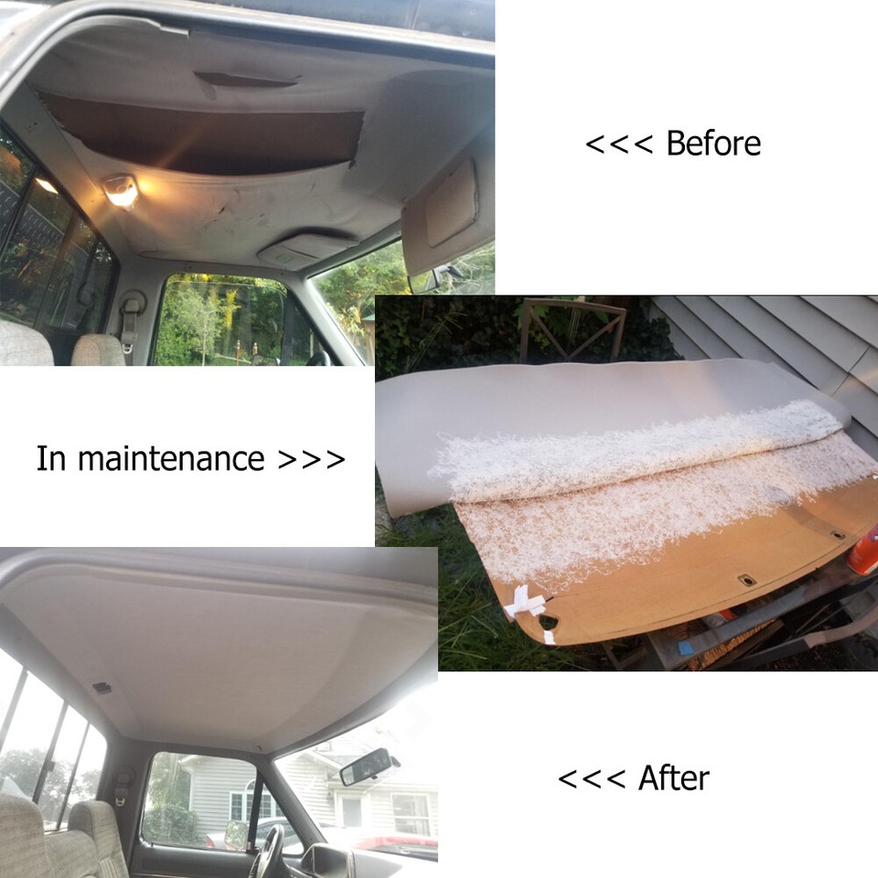 Headliner Fabric Foam Backed Suede Match Car Roof Liner Sag Upholstery ...