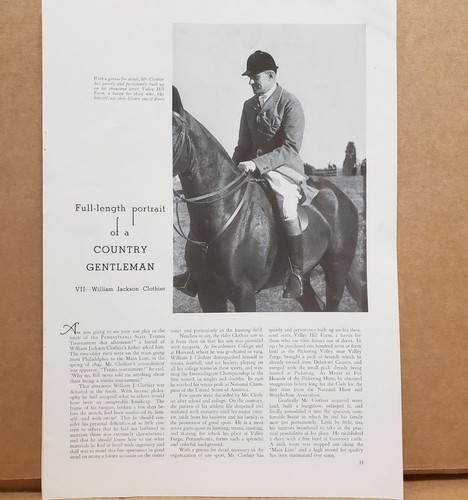 1934 PA William Jackson Clothier Valley Hill Farm Steeplechase Tennis ...