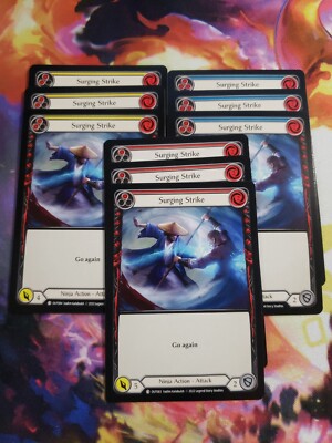 9 Card Playset Surging Strike Red/Yellow/Blue Outsiders Flesh and Blood ...