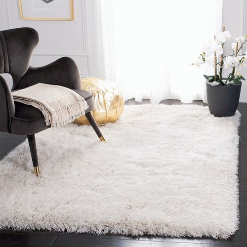 3-inch Thick Handmade Modern Shag Area Rug Beige 5x8 Floor Rugs Carpets ...