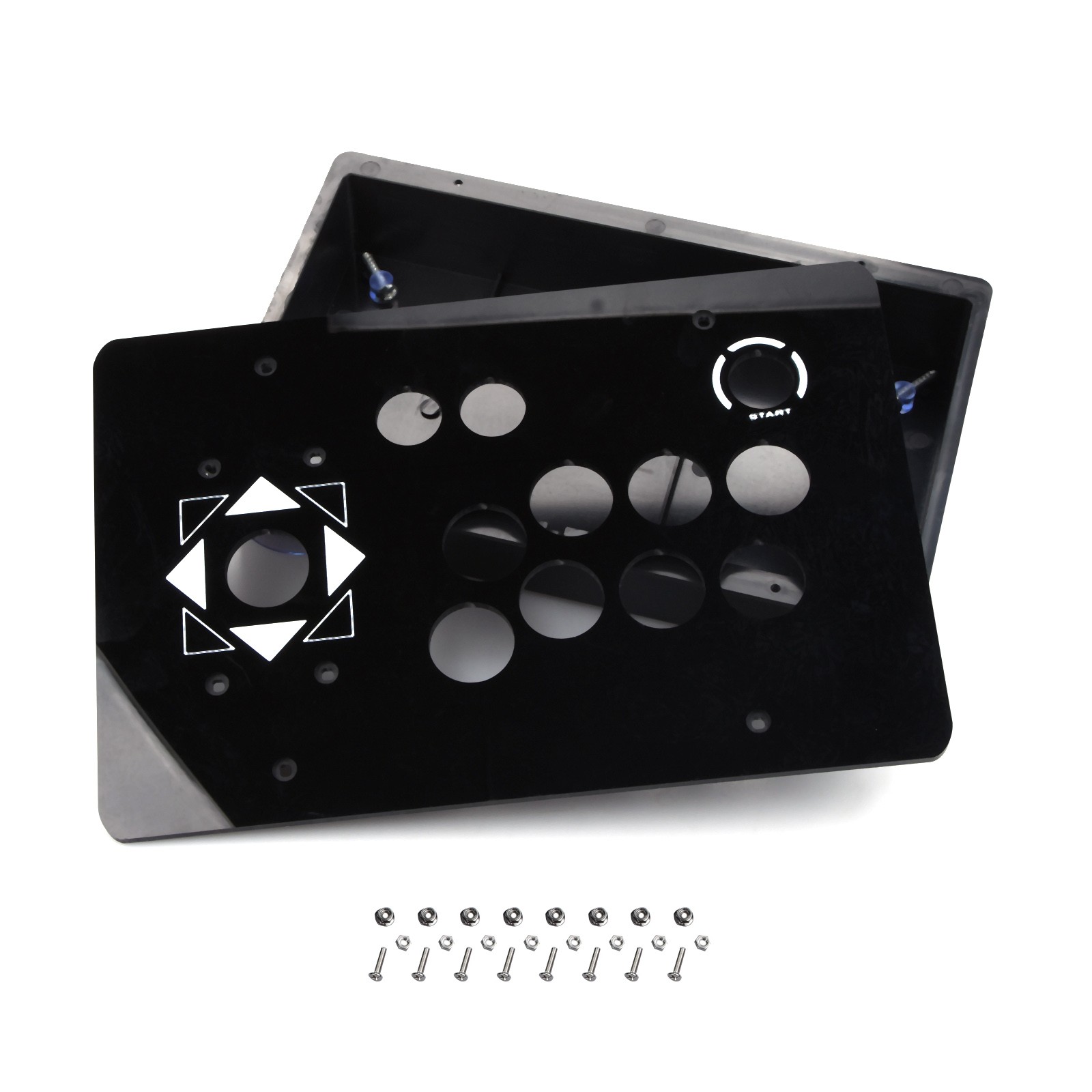 Black Arcade Joystick Acrylic Pane+Case DIY Game PC Rocker Joystick for ...