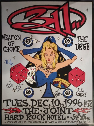 311 Band SIGNED Poster REPRODUCTION by Nick Hexum P-Nut Sexton, Mahoney ...