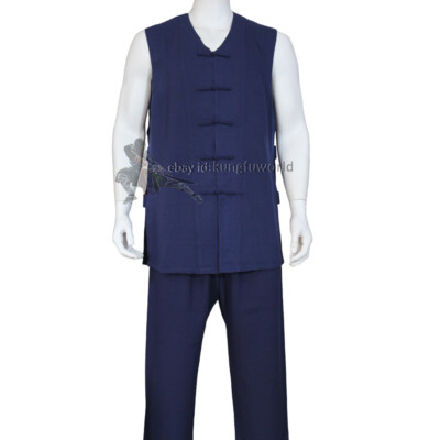 Kung fu Vest Shaolin Monk Buddhist Suit Wudang Taoist Tai Chi Uniform ...