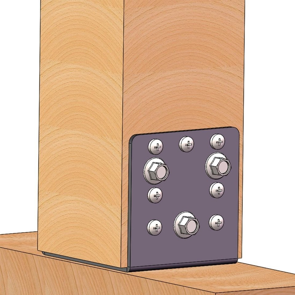 4 PCS Heavy Duty Steel Half Post Base Fit 4x4 Post Anchor Connector ...