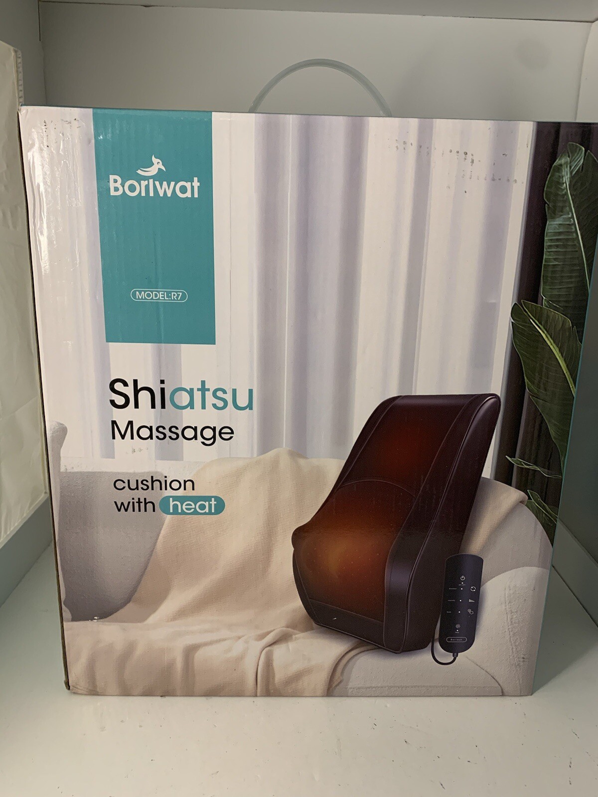 Boriwat R7 Black Shiatsu Rotating Neck Back Massage Cushion w/ Heat New ...