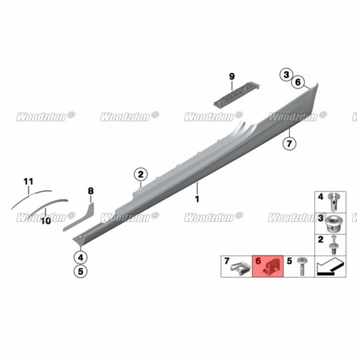 12 Rocker Panel & Wheel Housing Trim Cover Clip 51717066220 For BMW 3 5 ...