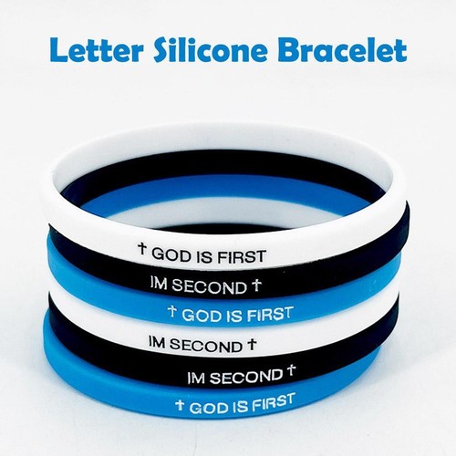GOD IS FIRST BRACELET, Colorful Fine Letter Silicone Bracelet^ | eBay