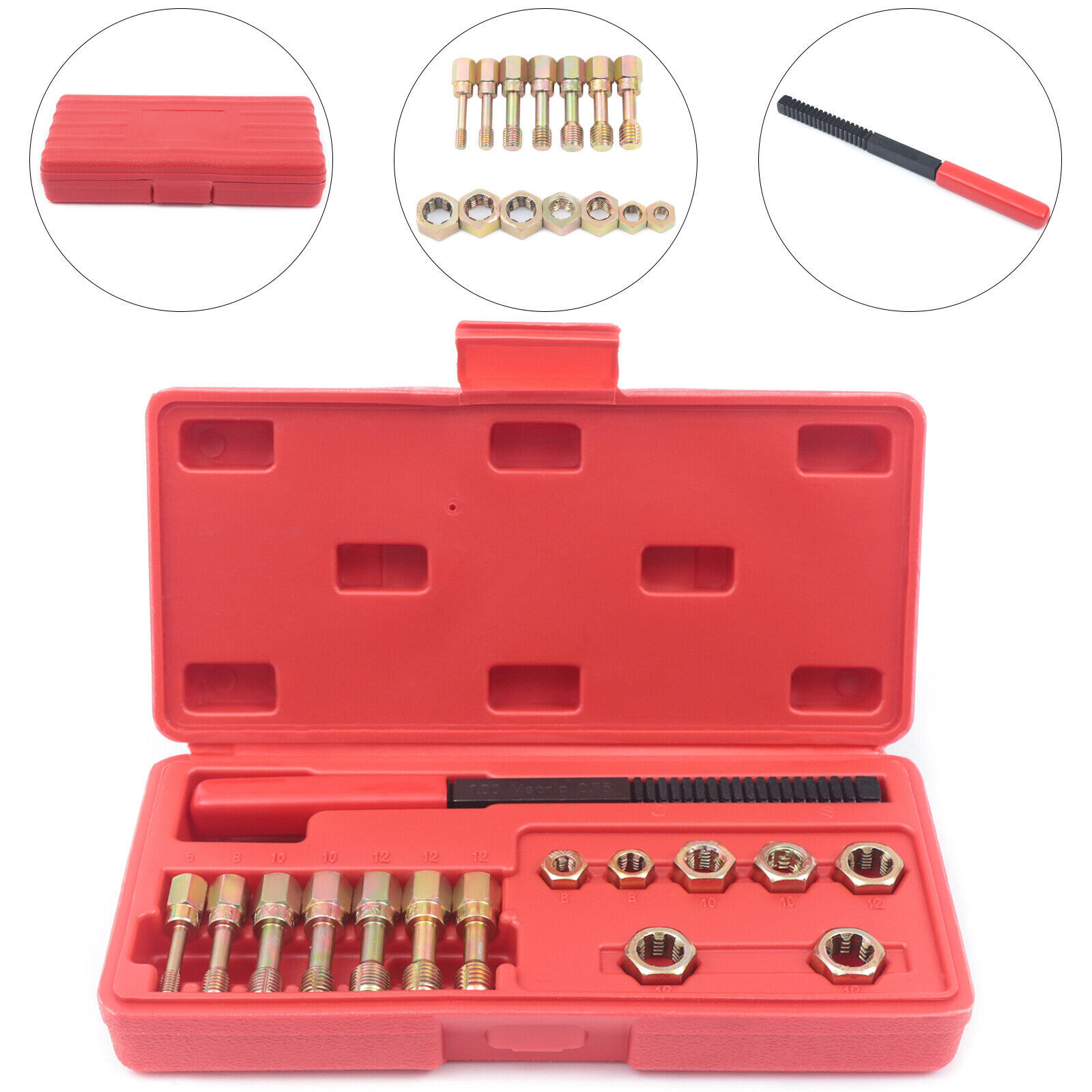 15Pcs Metric Thread Chaser Set Taps & Dies Tool Thread Restorer Kit | eBay