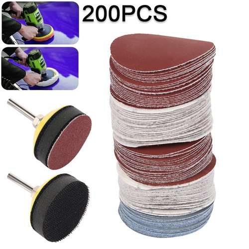 200pcs 2" 50mm 80-3000 Grit Sandpaper Sanding Disc Pad Set Sponge ...
