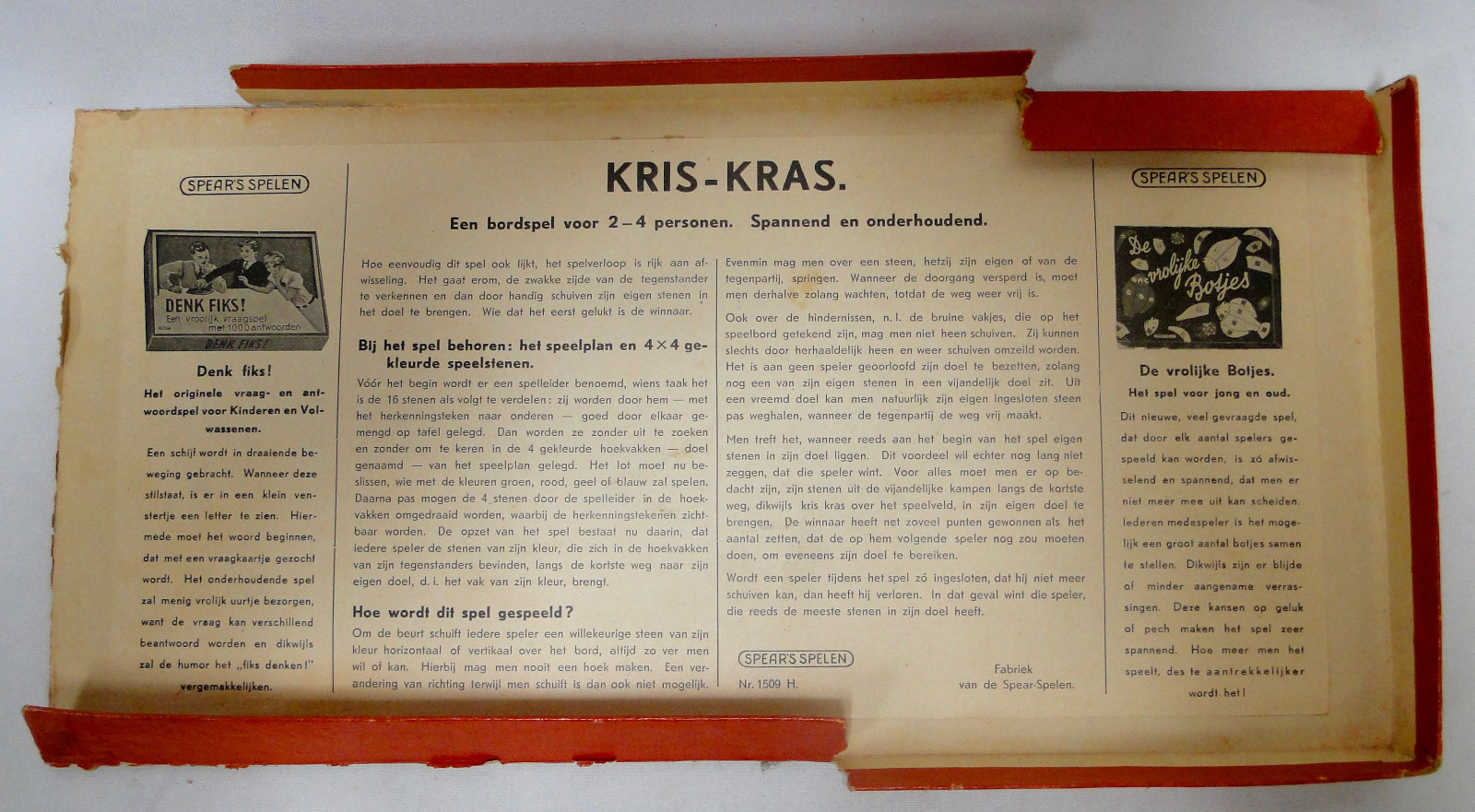 Antique Kris Kras Spear’s board game, 1940 boats | eBay