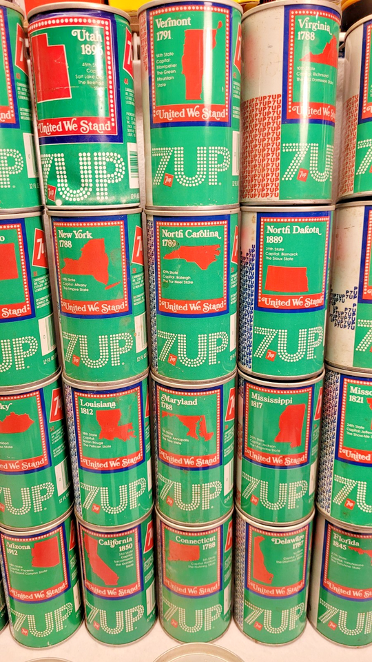 Vintage 1976 7 Up Bicentennial "United We Stand" - 36 State Cans, 3 ...