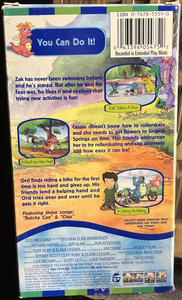 Dragon Tales VHS ~ You Can Do It! (VHS Tape, 2000) Kids Animated ...