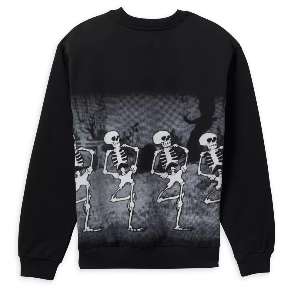 Skeleton Dance Fleece Crew Neck Sweatshirt Pullover Adults Disney ...