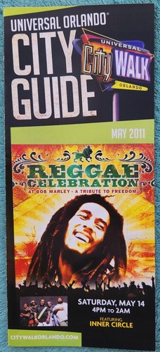 Bob Marley Reggae Celebration 2011 Universal CityWalk Fold Out Map ...