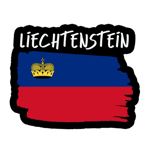 2 x Liechtenstein Country FLAG TEXT Sticker Stickers window car bumper ...