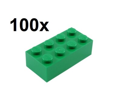 LEGO PARTS - 100X GREEN BRICKS 2X4 STUDS/BULK BUILDING BLOCKS/ 4X2 ...