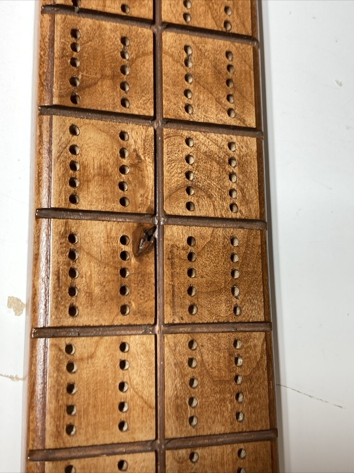 Homemade Beautiful Wooden Cribbage Board With 3 Gold & 3 Red Metal Pegs ...