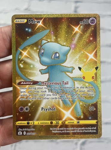 Mew 025/025 Gold Secret Rare Celebrations 25th Pokemon Card - Pack ...